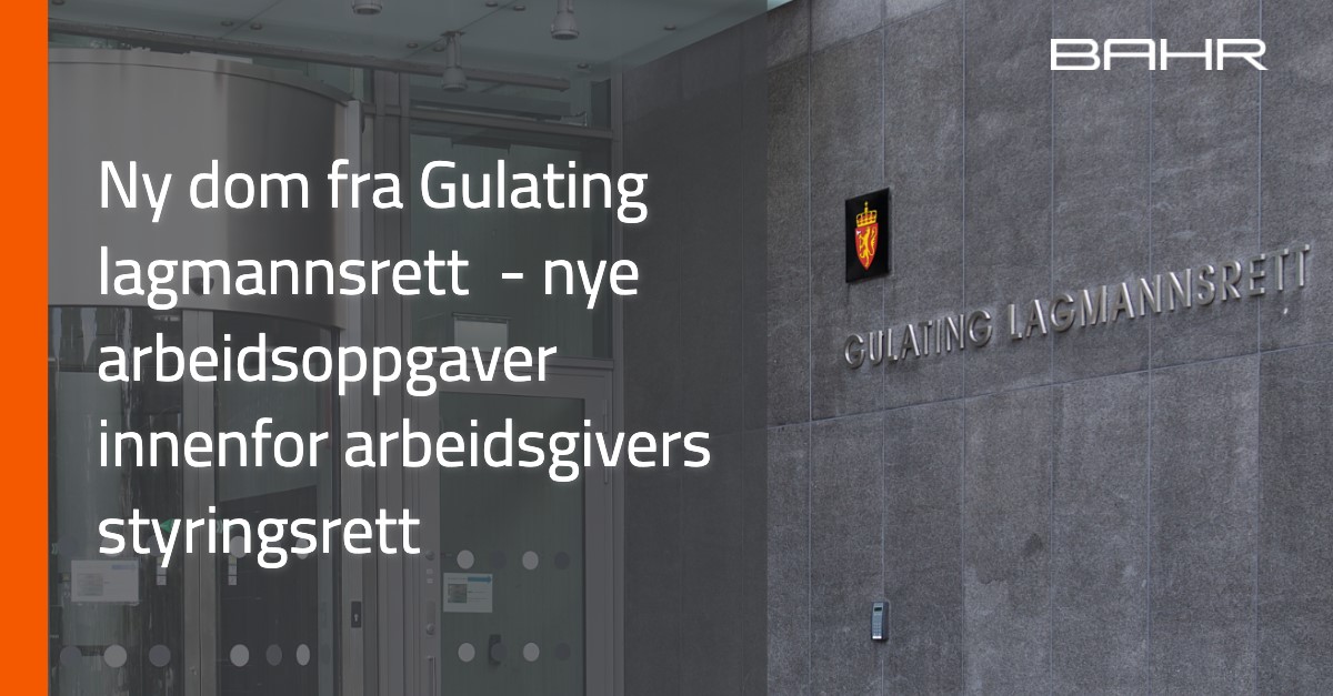 Ny dom fra Gulating lagmannsrett – nye arbeidsoppgaver innenfor ...