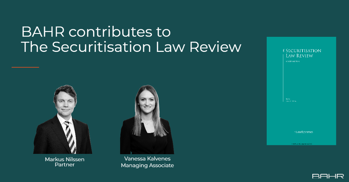 BAHR contributes to The Securitisation Law Review — Advokatfirmaet BAHR